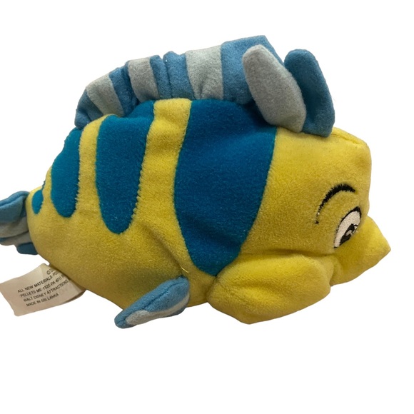 Disney | Toys | Vintage Little Mermaid Flounder Plush Yellow Fish Walt ...